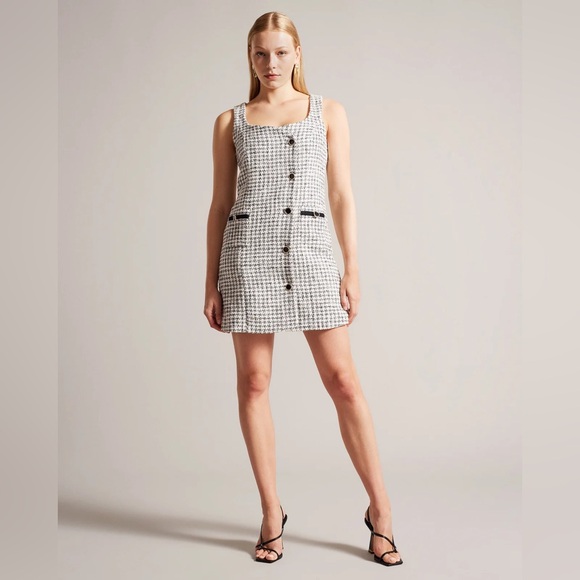 Ted Baker | Dresses | Ted Baker Boucle White Dress | Poshmark